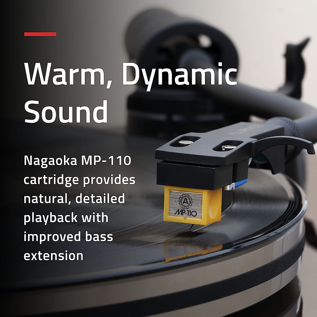 Fluance RT85N Reference High Fidelity Vinyl Turntable Record Player with Nagaoka MP-110 Cartridge, Acrylic Platter, Speed Control Motor, High Mass MDF Wood Plinth, Vibration Isolation Feet - Walnut