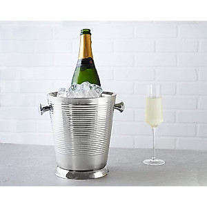 Sol Living Champagne Bucket - Double Wall Insulated Stainless Steel - Wine & Champagne Holder - Portable Chiller Bin for Bars, Parties, Commercial Use - Ribbed, 3.6 Qt