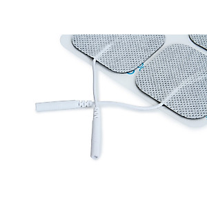 reserv 2" x 2" Premium Re-Usable Self Adhesive Electrode Pads for TENS/EMS Unit, Fabric Backed Pads with Premium Gel (White Cloth and Latex Free) (4 Pack (160 electrodes))