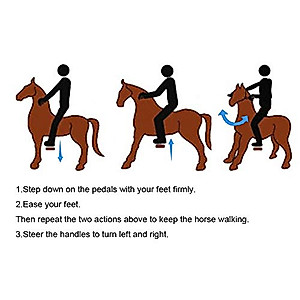 Ufree Small Unicorn Ride on Toy for 3 Years to 6 Years Old, Height 29 Inch Adjustable Pedal for Different Ages Walking Horse Mechanical Moving Horse