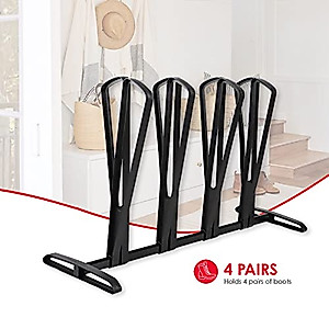 Home Basics Boot Organizer, Space Saving Boot Rack for 4 Pairs of Boots