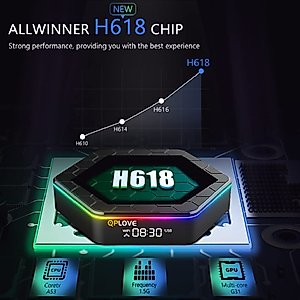 Android TV Box 12.0 4GB RAM 64GB ROM H618 Quad-Core Cortex-A53 CPU Mali-G31 MP2 Android Box 3D 6K TV Box Support WiFi6 2.4Ghz/5.0Ghz Dual Band WiFi BT5.0 Set-top Box