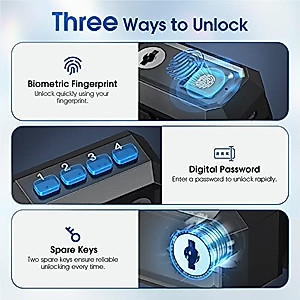 ONNAIS Defender SE Gun Trigger Lock for Pistols, Biometric Gun Lock for Rifles and Shotguns, Quick Release Gun Safe Lock with Fingerprint Key Pad, Firearms Safety Lock with Indoor Gun Racks and Stand