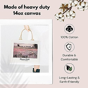 Adoryoung Monogram Personalized Initial Tote Bags for Women, Personalized Initial Monogram Canvas Tote Bag, Bride Shower Tote Gift Wifey Bag for Wedding Day Oil Painting Beach Bag with Zipper Pocket