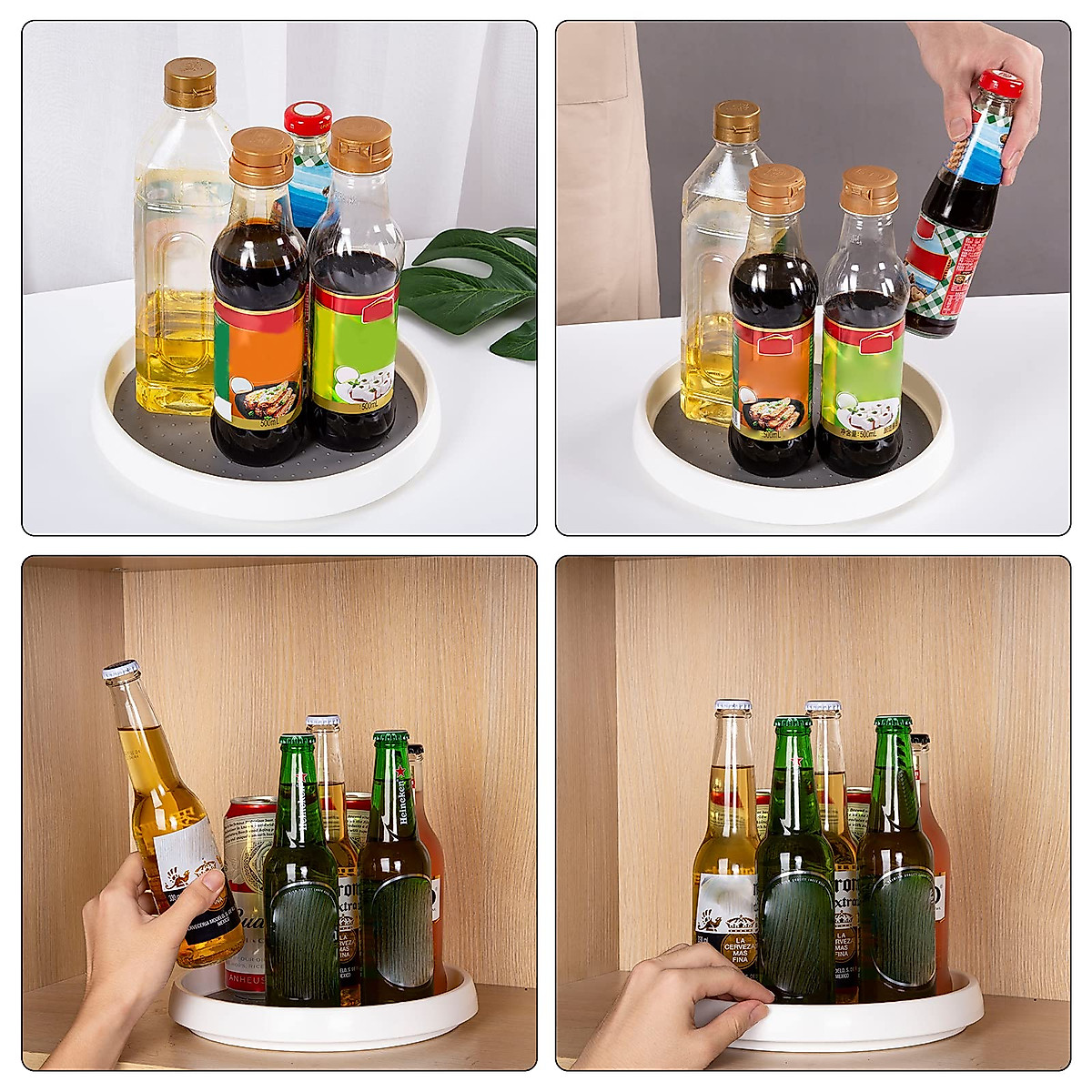 Cotsner Organizer, Non-Skid Pantry Cabinet Turntable for Cabinet, Pantry, Kitchen, Countertop, Vanity Display Stand