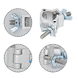 5 Pack Truss Clamps Stage Truss Lighting Clamp 5PCS Heavy Duty 165Lbs Stage Light Clamp 32-35mm O Clamp Aluminum Truss Finish Moving Head Light for LED PAR DJ Spots Lights, TUV Certificated（black）