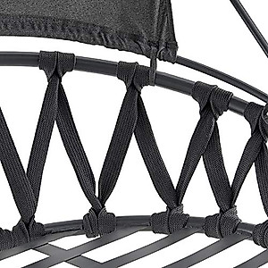 Barton Deluxe Hanging Chair Grey w/Canopy Sun Shade Deep Cushion Lounge Seating Outdoor Indoor Patio Bedroom Hanging Swinging