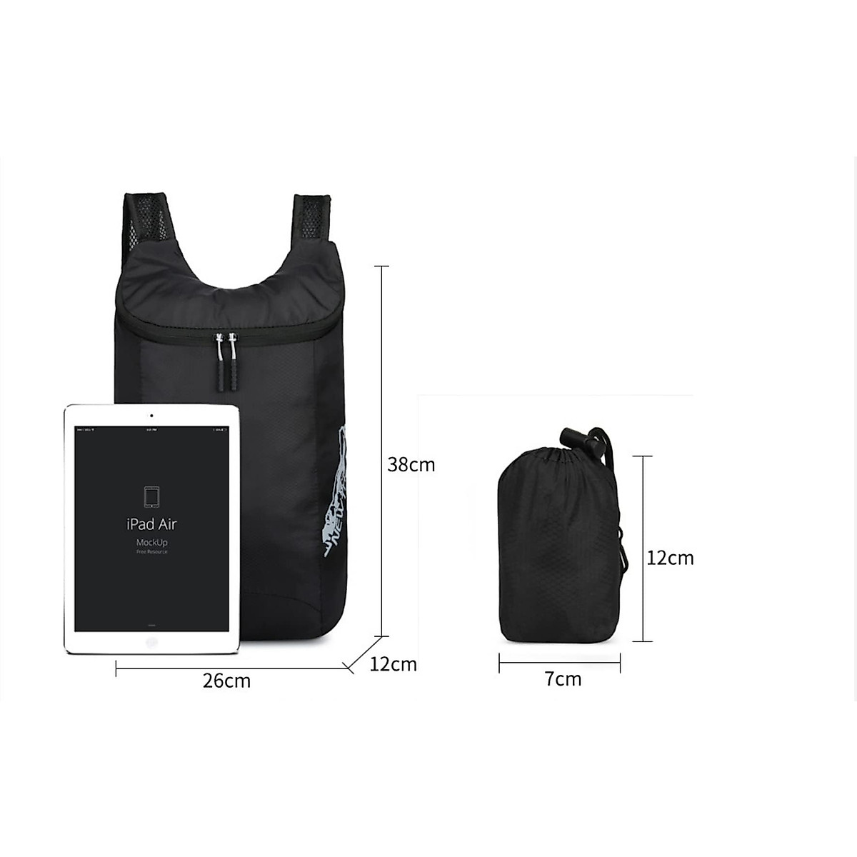 Dladhict 14L Hiking Backpack Lightweight Packable Hiking Daypack Water Resistant Lightweight Foldable Hiking Backpack for Travel Camping Outdoor Small Travel Outdoor Foldable Shoulder Bag (Black)