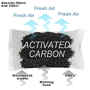 SAFILE 8Pack Activated Charcoal Odor Absorber,Refill Deodorizers Bamboo Charcoal Air Purifying Bags,Compatible with iTouchless Trash Cans 8 Gallon and Larger