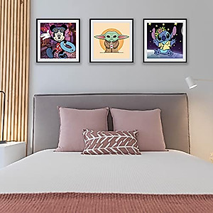 songwoo 4 Pack Diamond Painting Kits for Adults Kids Beginners - Upgraded Cuttable Full Drill Round Gem 5D DIY Diamond Art Kits Gifts for Home Wall Decor - Cartoon