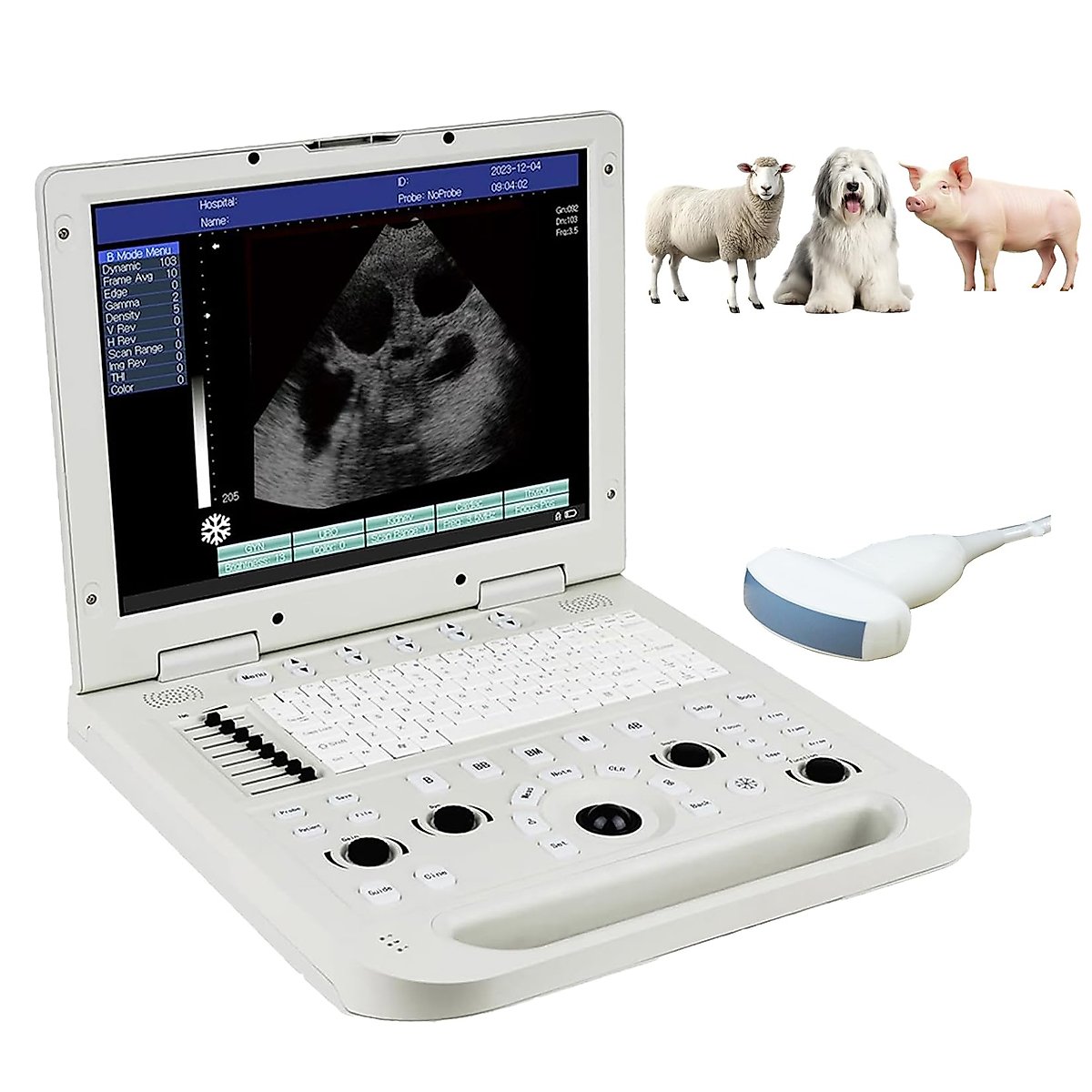 JZRYL Portable Vet/Veterinary B-Ultrasound Scanner with 3.5Mhz Convex Probe for Horse,Goat,Cow,Sheep and Pig use (3.5 MHz Convex Probe)