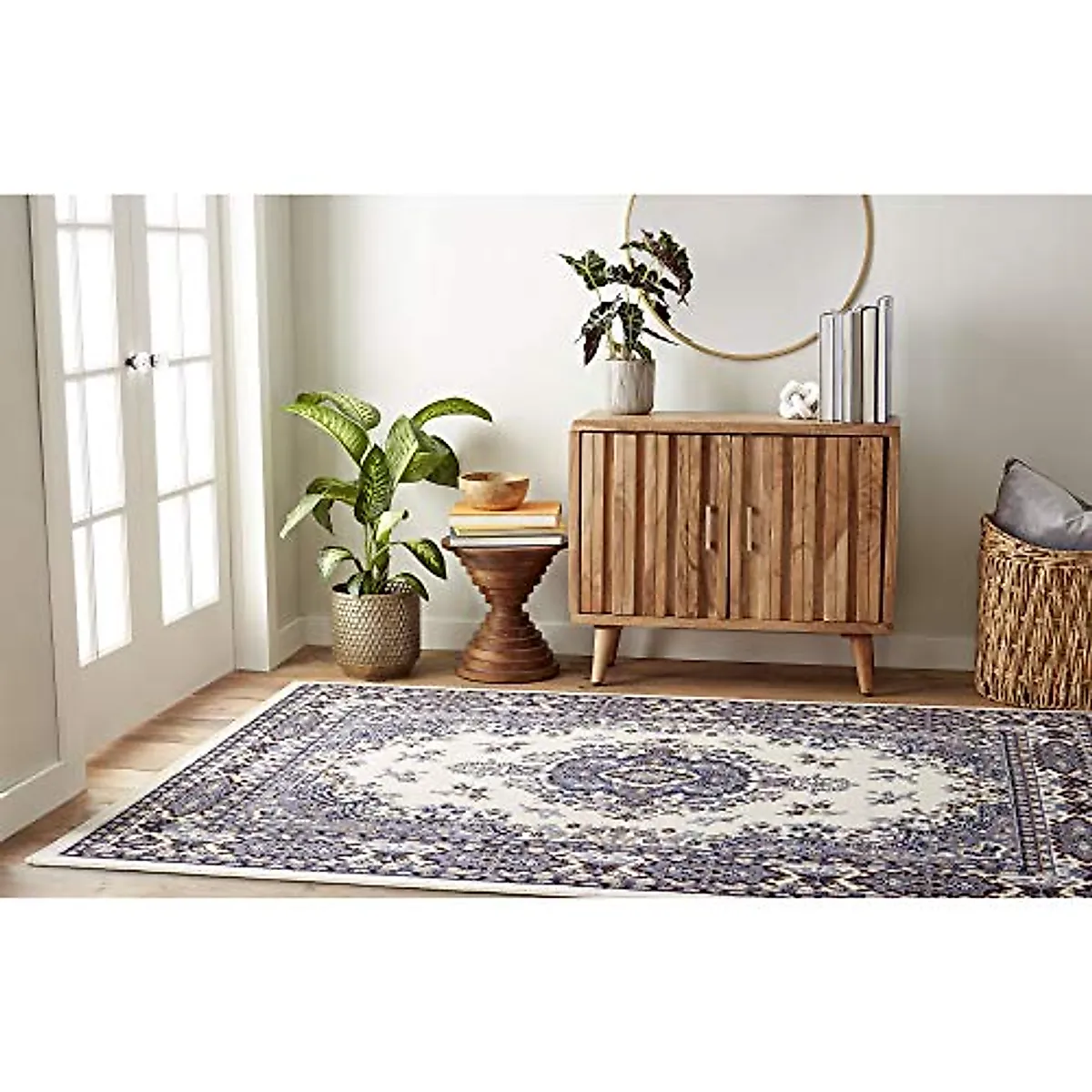 Home Dynamix Premium Sakarya Traditional Medallion Border Area Rug, Porcelain, 7'8"x10'7" Rectangle