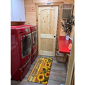 Flytime Rustic Sunflower Runner Rug with Non-Skid Washable Kitchen Floor Rugs Laundry Room Mat Waterproof Floor Runners 16X40Inches