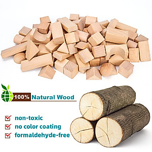 Timfuis Wooden Building Blocks Set, 80 PCS Natural Wood Stacking Block Toy with Carrying Bag, Montessori Learning Birthday Gifts for 3 4 5 Year Olds Toddlers Kids Boys Girls Children