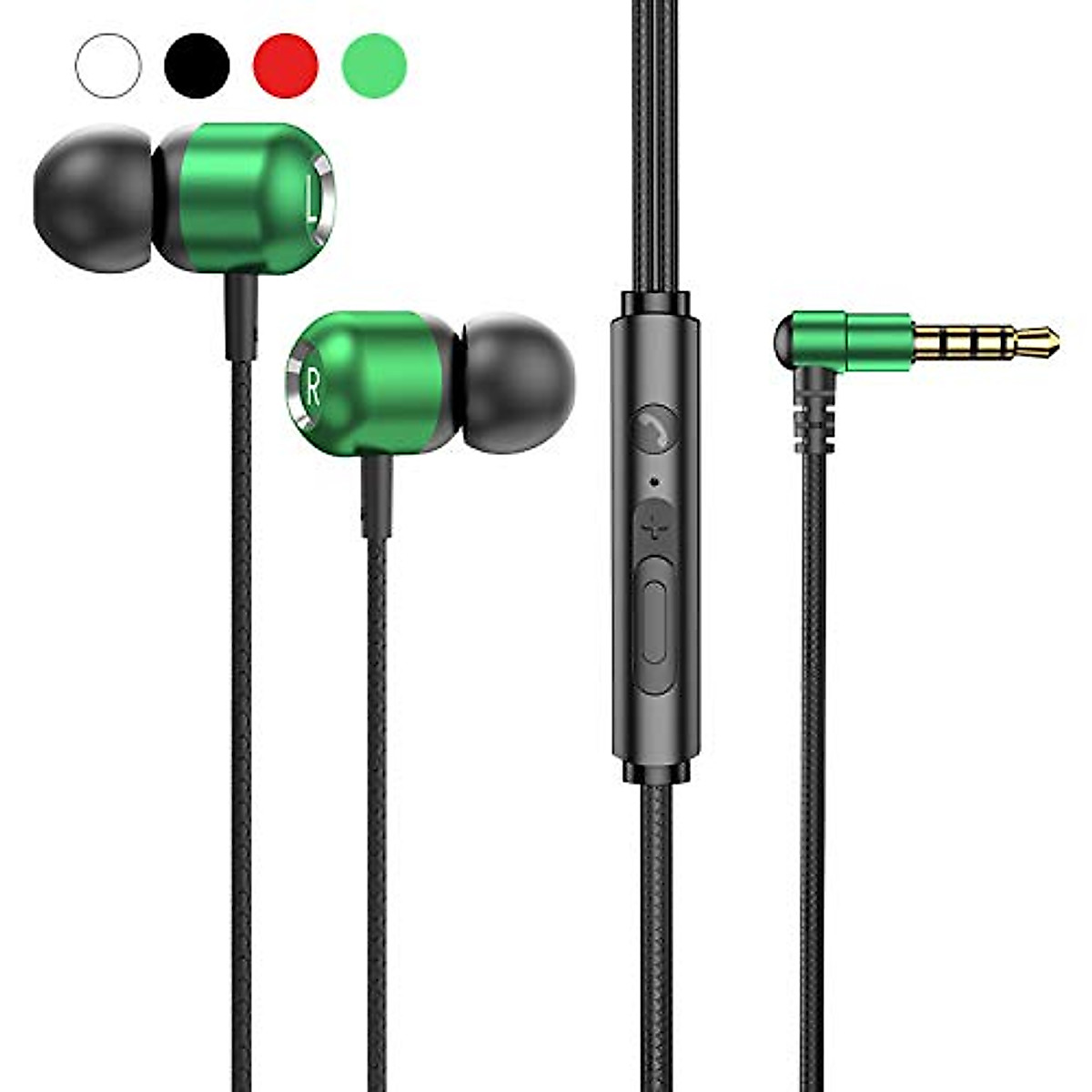 Gaweb Earphones, 3.5mm Jack Earbud Functional Good Sound Quality 1.2m Music Earbud Wired Headset for Listening to Songs - Black (2473946-Gaweb-1)