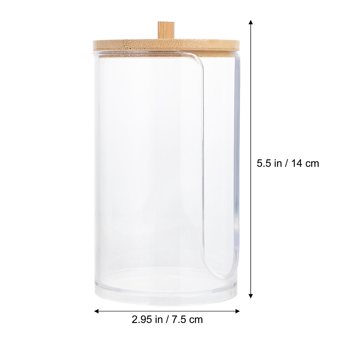 ULTECHNOVO Bathroom Cup Dispenser, Clear Acrylic Canister Cotton Round Pad Holder Makeup Organizer with Lid for Vanity Countertops