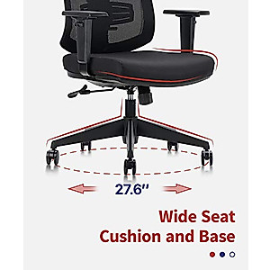 CLATINA Ergonomic High Mesh Swivel Executive Chair with Adjustable Height Head Arm Rest Lumbar Support and Upholstered Back for Home Office