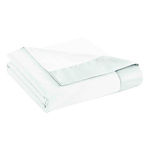 Thermee Micro Flannel Full/Queen-Size All Seasons Lightweight Sheet Blanket, Machine Wash & Dry, No Pilling, 90Lx84W, Snow, THRBKFQSNO