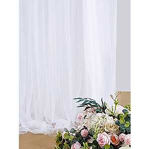 White Backdrop Curtains for Baby Shower 5ftx7ft Tulle Photo Drapes Backdrop for Wedding Party Birthday Photography Background