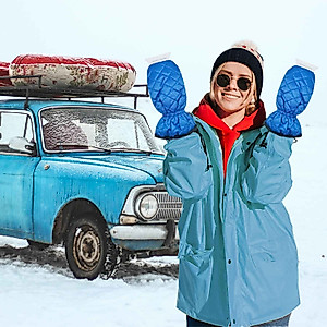 Modelfurny Windshield Snow Scraper Gloves, Ice Scraper with Glove Windshield Scraper Mitt Waterproof Snow Remover Glove Warming Car Scraper Mitt for Car Windshield Snow Ice Frost Scratch-Free