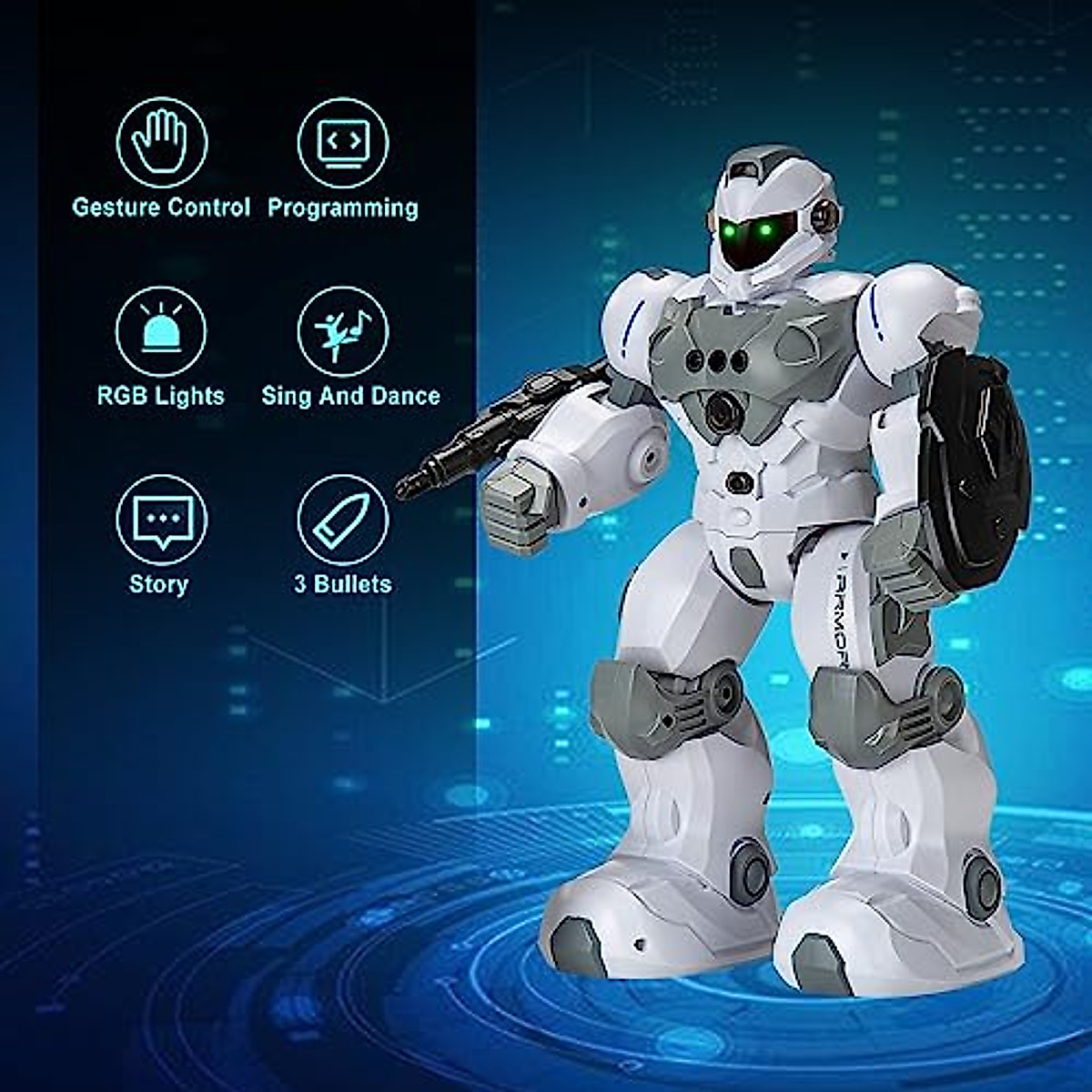 Zreswap Remote Control Robot Toys for Kids: Intelligent Programmable Robot Gifts for Kids Popular Science Story Toys with 2.4Ghz WiFi Signal Gesture Sensing for Kids