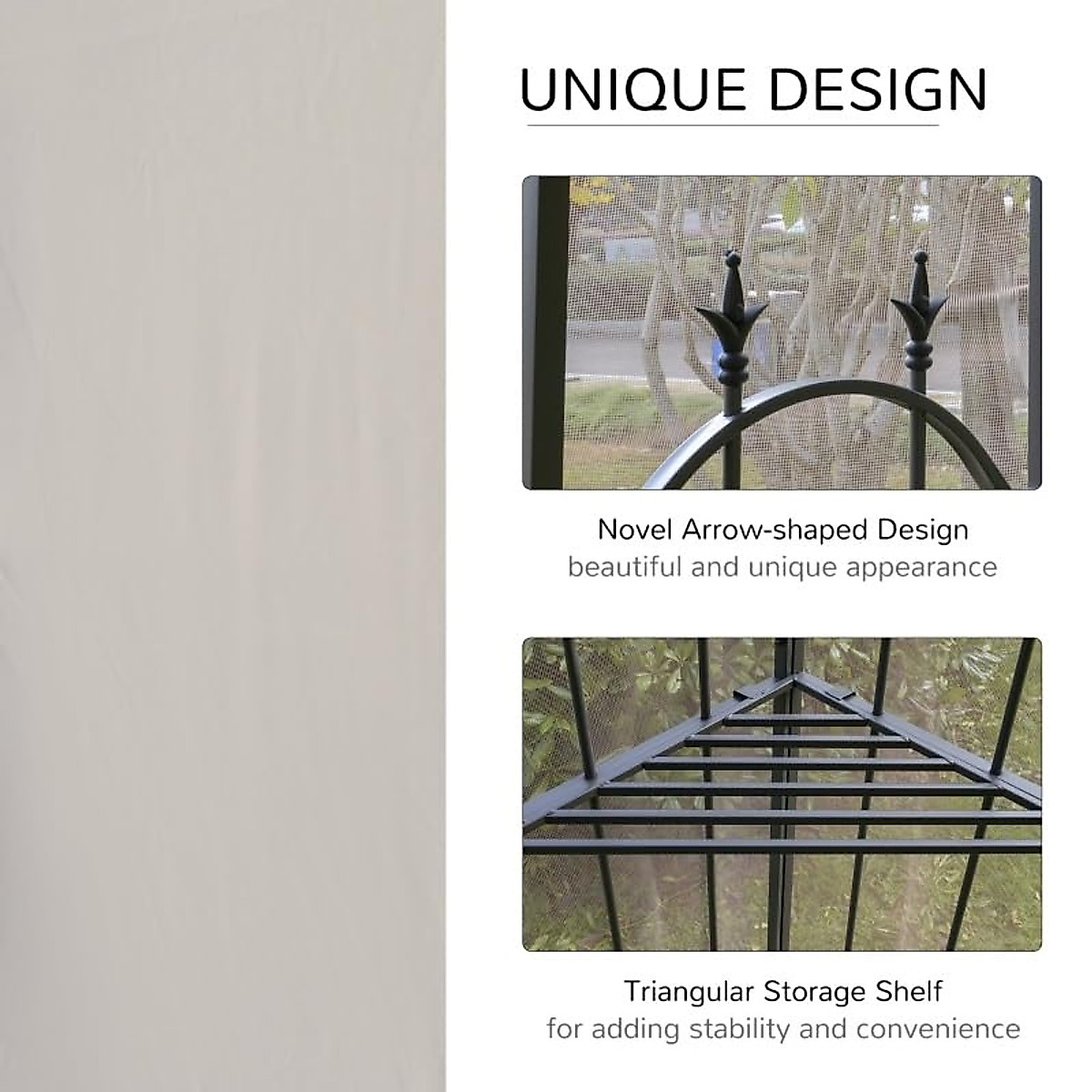 10 X 10ft Hardtop Gazebo, Steel Outdoor Patio Gazebo Canopy, Double Roof Gazebo with Removable Mesh Curtains, Outdoor Steel Frame Vertical Stripes Roof Permanent for Deck Backyard Garden Lawns