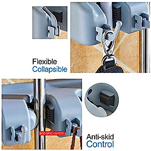 KK5 Broom Holder Rack & Garden Tool Organizer Rake or Mop Handles, Wall Mounted Commercial Organizer Saving Space Storage Rack for Kitchen Garden and Garage