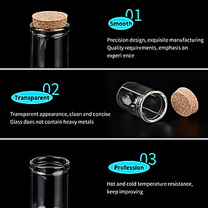 BENECREAT 20 Pack Glass Jars Bottles 9ml Dome Cloche Cover Decoration Bottles with Cork Stoppers for Party Favors, Arts, Halloween Christmas Decor