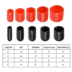 uxcell 100pcs Rubber End Caps 9.5mm(3/8") ID Vinyl Round Tube Bolt Cap Cover Thread Protectors Red
