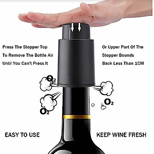 [2 PACK]Wine Bottle Stoppers,Real Vacuum Wine Stoppers Reusable - Wine Preserver - Wine Corks to Keep drinks Fresh - for Wine Lovers - best gift for christmas and special events