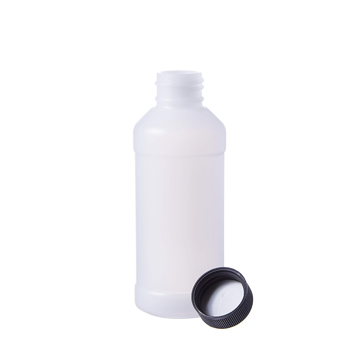 Consolidated Plastics 41383 Modern Round Bottle with Cap, HDPE, 4 oz., 12 Piece