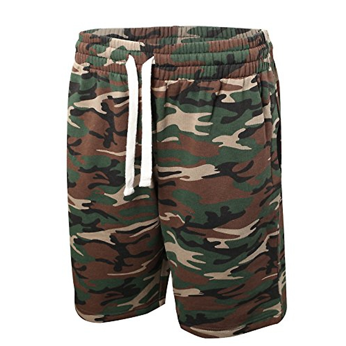 PROGO USA Men’s Shorts – Classic Fleece Workout Shorts - Men Shorts Casual with Elastic Waist (Forest Camo, XXX-Large) …