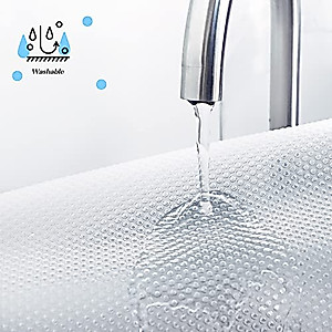 BAKHUK 9pcs Refrigerator Mats Refrigerator Liners Refrigerator Pads, Refrigerator Liners for Shelves Washable Fridge Liners, Drawer Table Placemats for Kitchen, Clear, 11x17.7 Inches