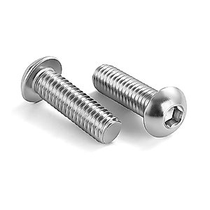 1/4-20 x 1 Button Head Socket Cap Screws, 18-8 Stainless Steel 304, Allen Hex Drive, Bright Finish, Full Thread, 25 PCS