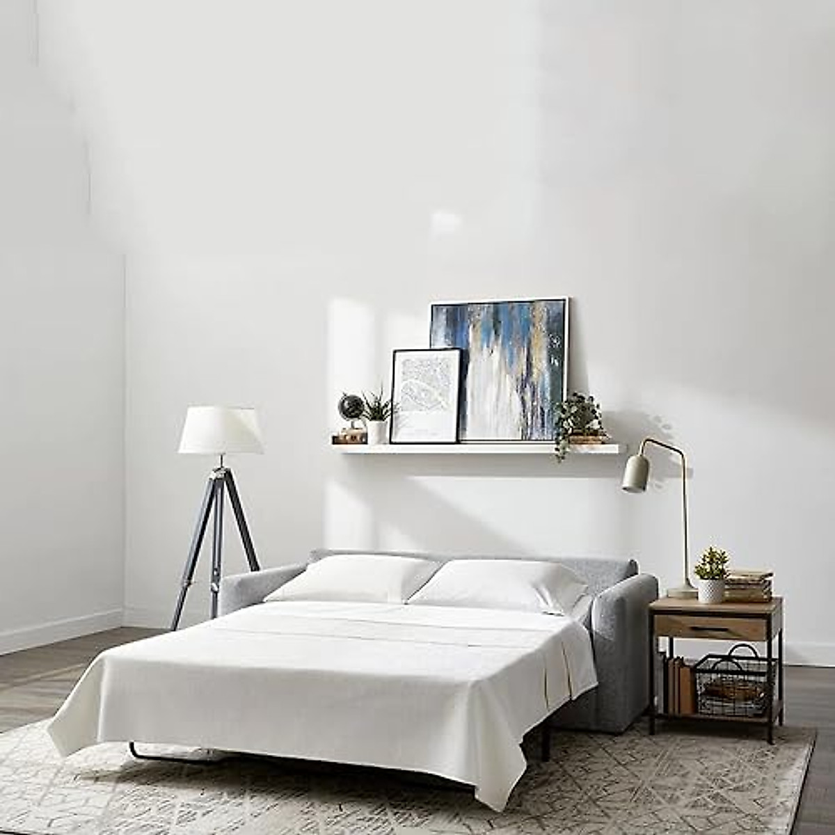 Cottingon Full Size 6" Drop Microfiber Sofa Bed Fitted Sheet - White, Blue, Cream, Grey, Lavender, Sage, Stone - 100% Burshed Microfiber - Fits Upto 6" Drop - Sofa Bed Cover