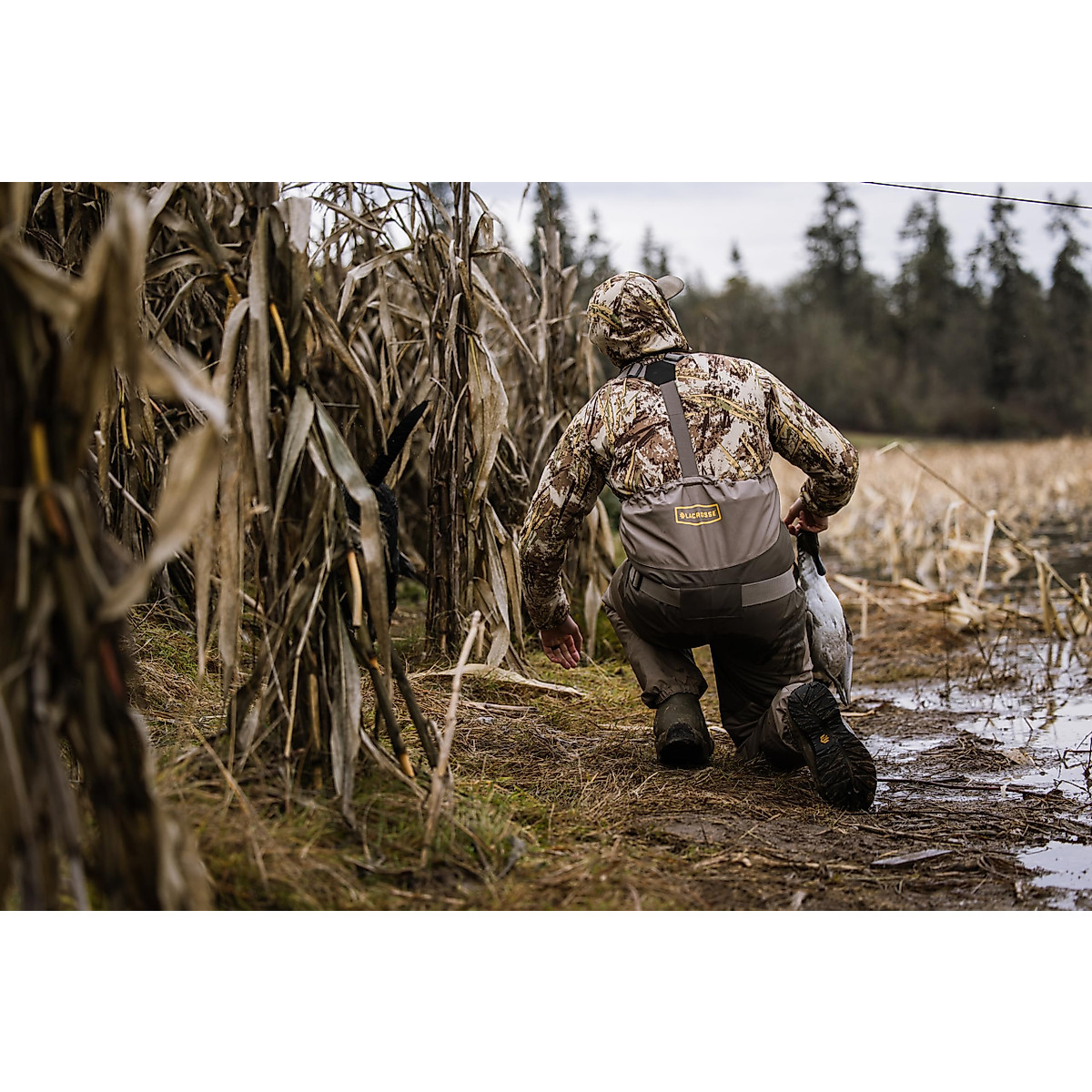 First Lite Men’s Origin Hoody - Lightweight Fleece Insulated Camo Hunting Fleece Pullover - First Lite Typha - Medium