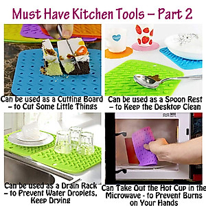 Potholder, Pot TrivetSilicone Pot Holders, Silicone Trivets, Pot Holders Heat Resistant, Hot Pad, Hot Bowl Holder, Jar Opener, Pot Spoon Holder, Non Slip, Dishwasher Available BPA Set of 6 (6.7x7in)