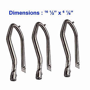 Grill Parts Gallery Replacement Kit for Nexgrill 720-0047, 720-0108, Kirkland 720-0011, Virco & Costco 720-0021-LP Included 3 Burners, 3 Heat Plates & Stainless Steel Cooking Grates Set of 3