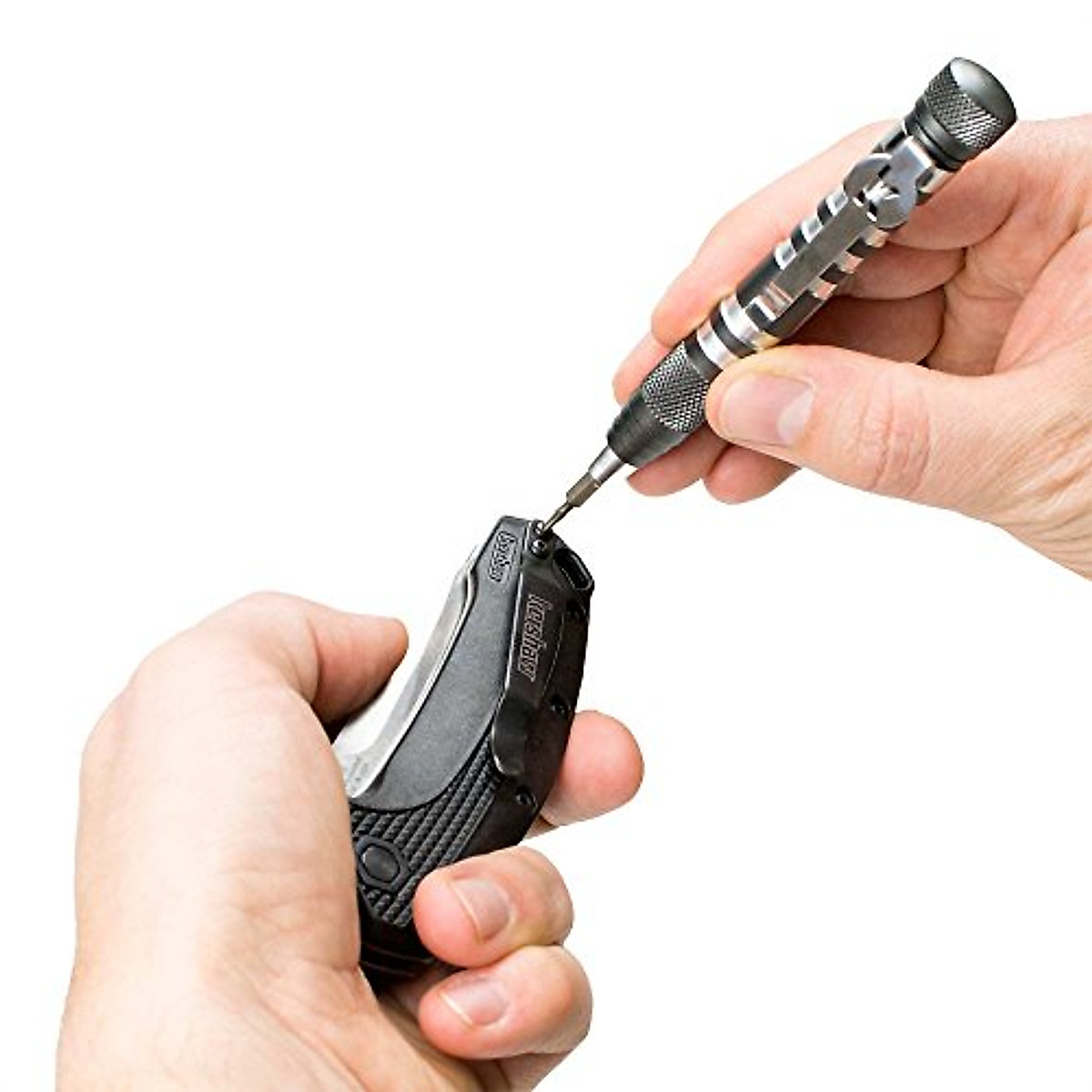 Kershaw TX-Tool (TXTOOL); 4.8 in. Single-Position Multifunction Magnetic Bit Driver; Includes T-6, T-8, T-10, 2 Phillips and Slotted Screwdriver Bit; 1.1 oz., Black