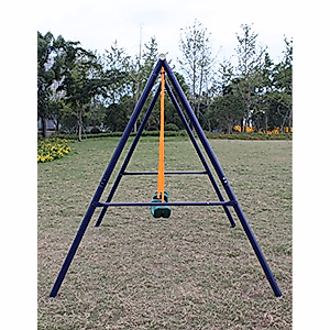 Prime Metal Swing Set Outdoor, 2 Seats, Durable Steel and Plastic Construction for Kids, Toddlers, Children Easy Assembly Two Station