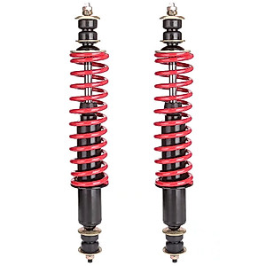 10L0L Front Rear Coil Over Shock Fits EZGO TXT Medalist 1994+ Newer Gas or Electric Golf Cart, Heavy Duty, Replaces OEM# 70928-G01 76418-G01, 2- Pack (Red Shocks)