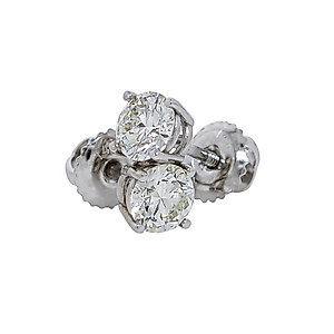 IGI Certified 1.00 Carat Lab-Created Diamond Stud Earrings 14kt White Gold (H-J Color VS2-SI1 Clarity)