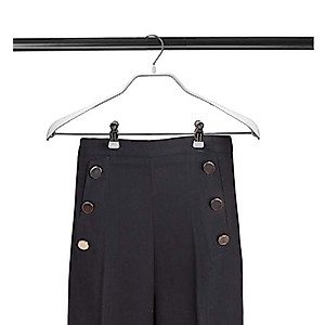 Mawa by Reston Lloyd BodyForm Series Non-Slip Space Saving Clothes Hanger with 2 Clips for Pants or Skirts, Style 42/LK, Set of 5, White