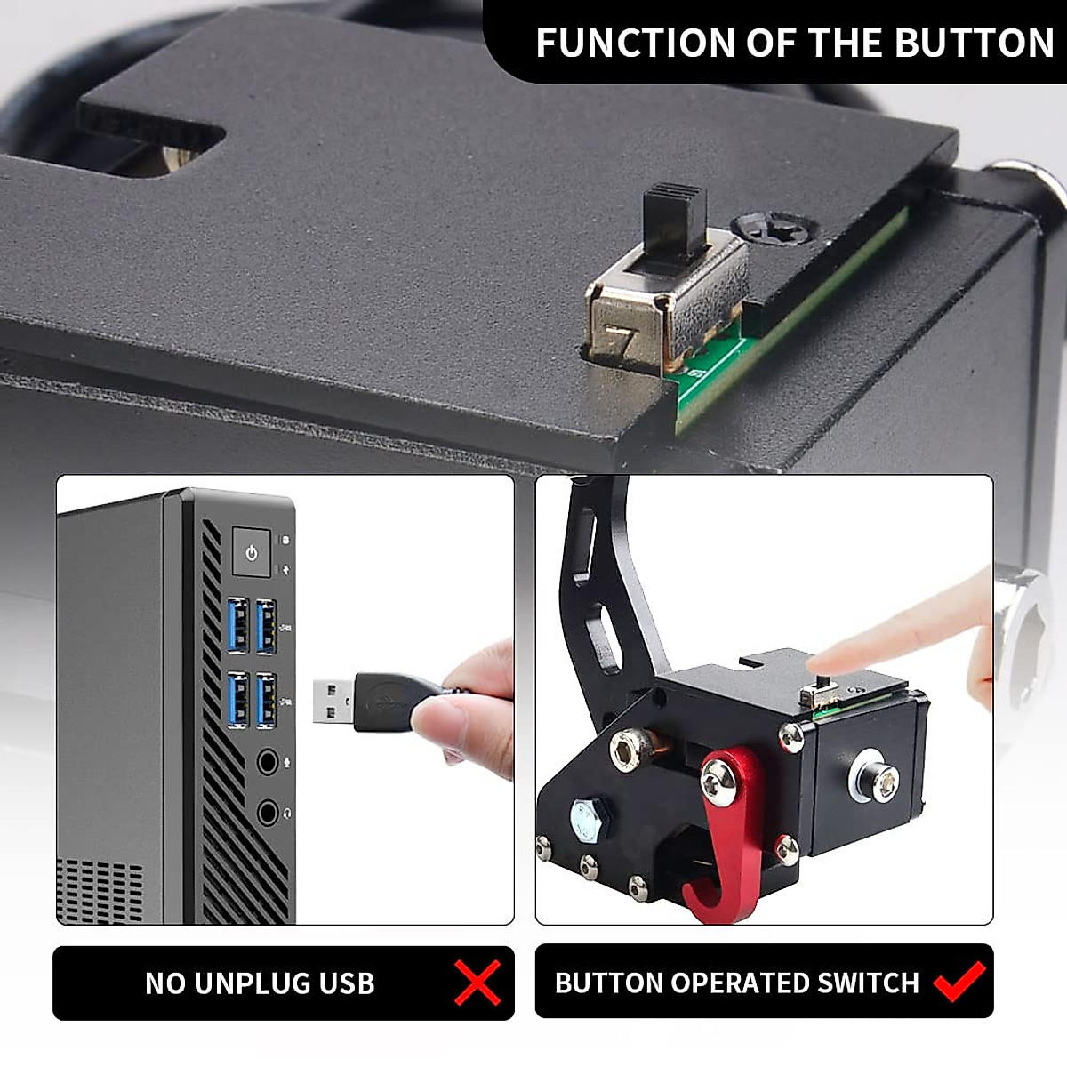 CNRAQR PC/PS4/PS5 Racing Game USB Handbrake 16Bit SIM for Racing Games, Compatible with G29 Simulate Linear Handbrake Realize Switch Control（With Fixing Clip and Plate