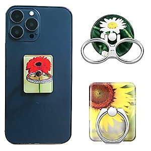 Ycciksld 3 Kinds Finger Ring Holder for Cell Phone Grip(Flower)