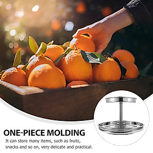 Hemoton Food Containers 2 Tier Fruit Basket Turntable Vegetable Baskets Round Snack Storage Organiser Stainless Steel Candy Dish Dessert Platter for Kitchen Hot Pot Home Party Decorative Tray