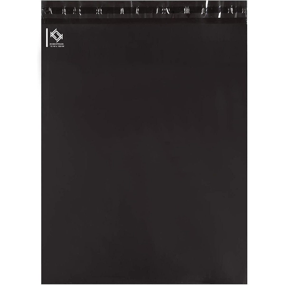 KKBESTPACK 100 Pcs 12x15.5 Poly Mailer Envelopes Shipping Bags Self Adhesive Waterproof Bags (Black), 12 x 15.5
