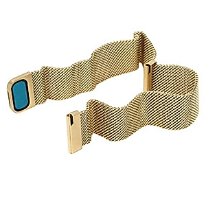 EVGATSAUTO Smart Watch Wristband, Smart Watch Strap Replacement Strong Magnet 18mm Easy to Install Fashionable (Gold)