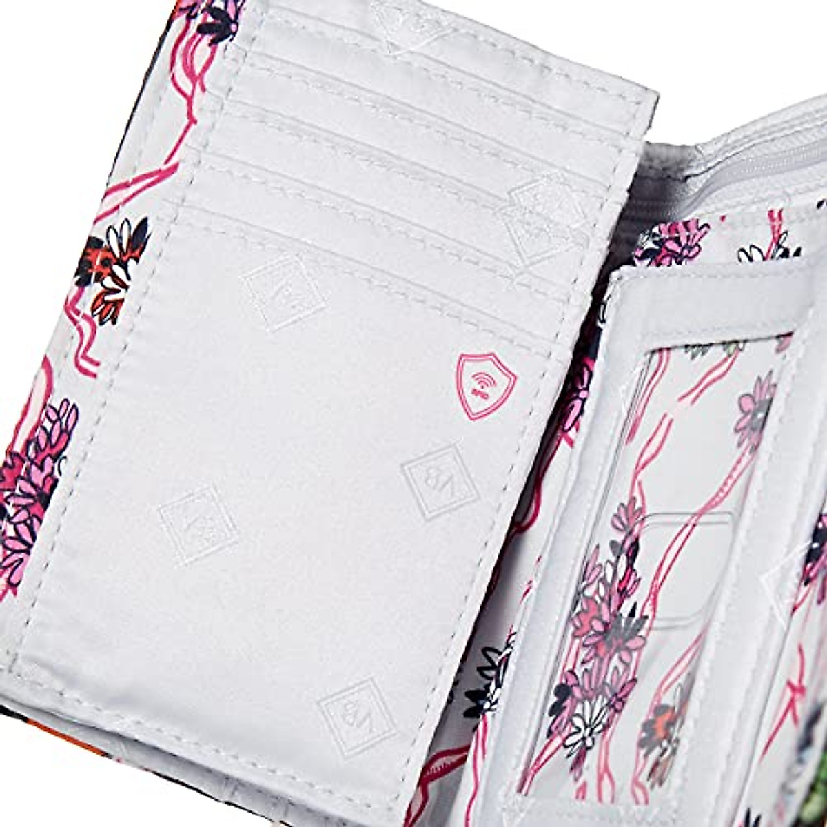 Vera Bradley Women's Cotton Riley Compact Wallet With RFID Protection, Hope Blooms - Recycled Cotton, One Size