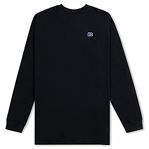 Russell Athletic Big and Tall Long Sleeve T Shirts – 2 Pack Mens Cotton Shirt Black/Heather Grey